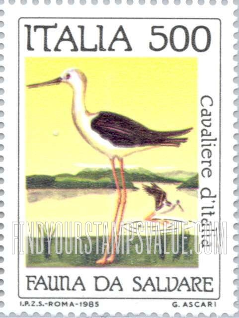 Nature Conservation: Italian sandpiper 500l Multicolored stamp price, value