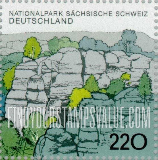Saxon Switzerland National Park 220pf Multicolored stamp price, value
