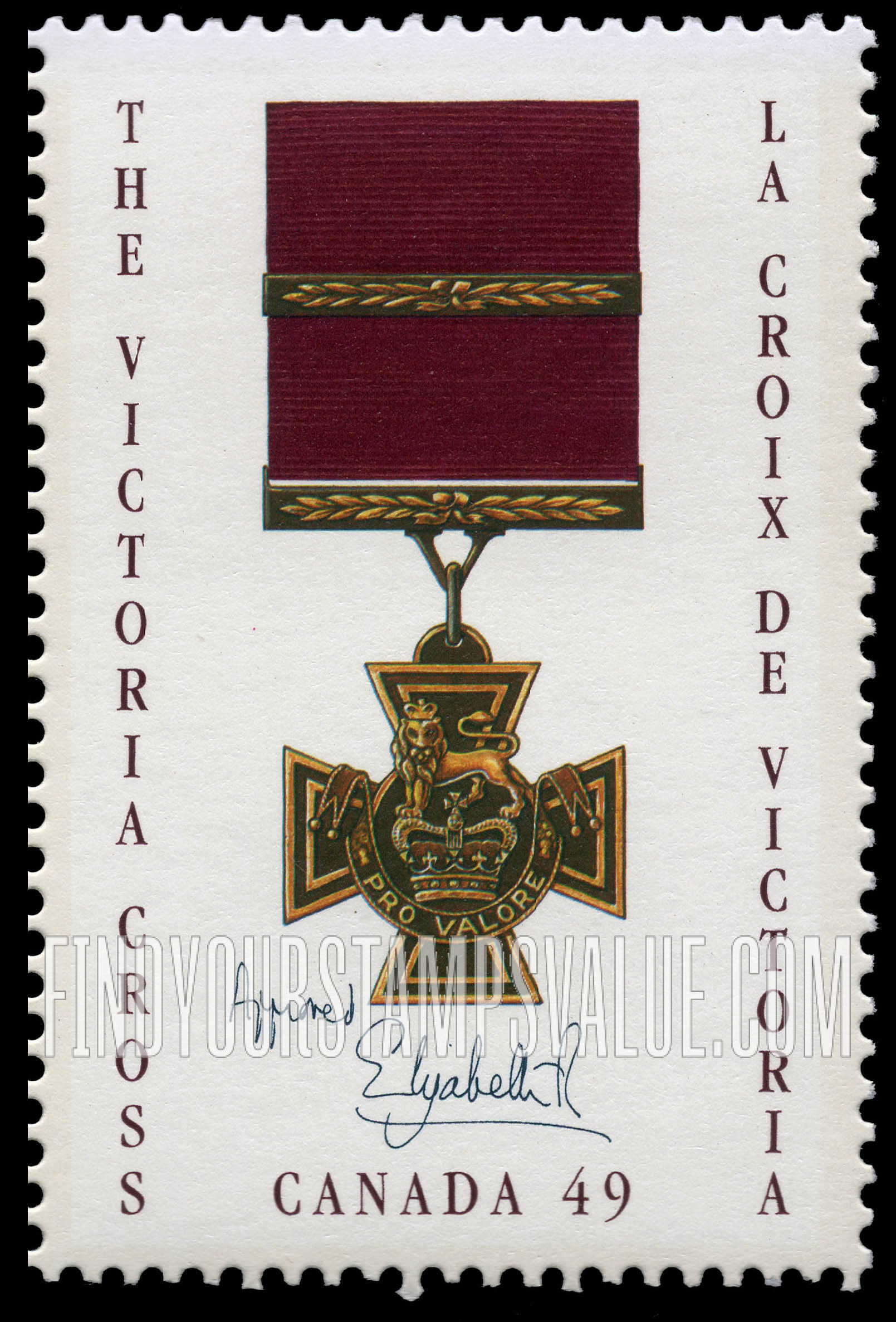 Victoria Cross, 150th Anniversary 49c Multicolored stamp price, value
