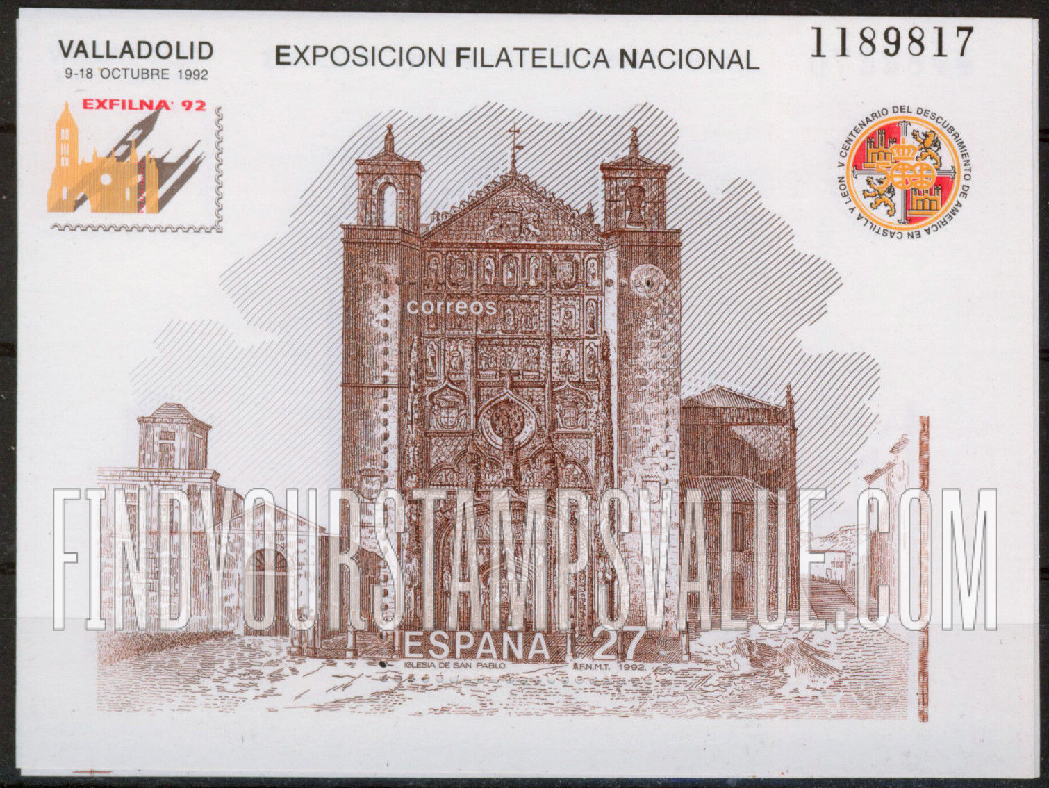 St. Paul’s Church, Valladolid 27p Multicolored stamp price, value