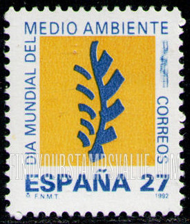 World Environment Day 27p Blue & yellow stamp price, value