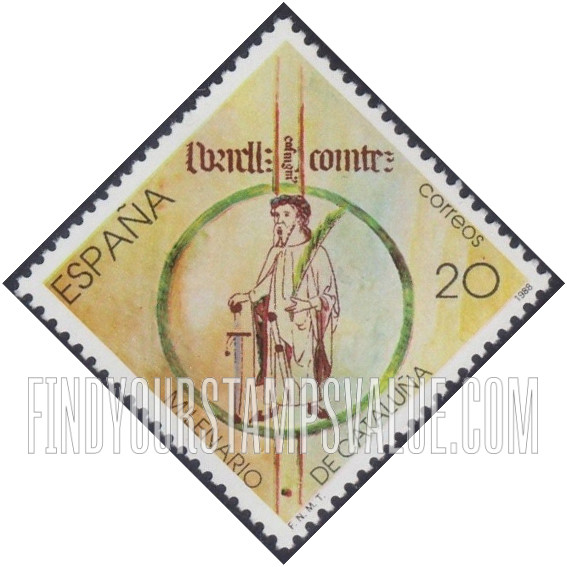 Catalonia Millennium 20p Multicolored stamp price, value