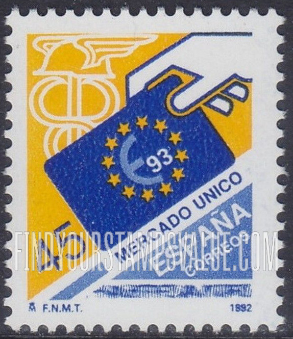 Unified Europe 45p Multicolored stamp price, value