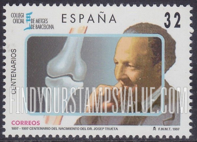 Dr. Josep Trueta (1897-1977), Orthopedic Surgeon 32p Multicolored stamp ...