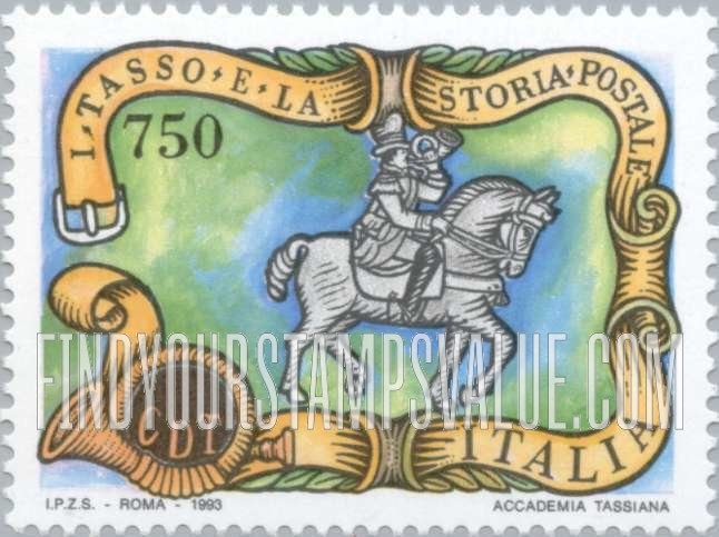 Thurn and Taxis Postal History: Post rider on walking horse 750l ...