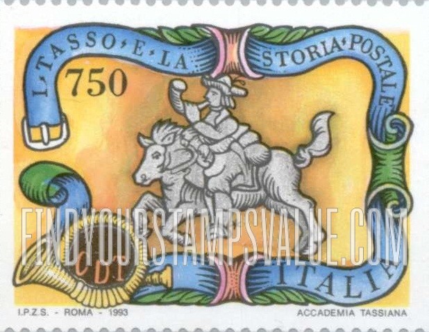 Thurn and Taxis Postal History: Post rider on galloping horse 750l ...