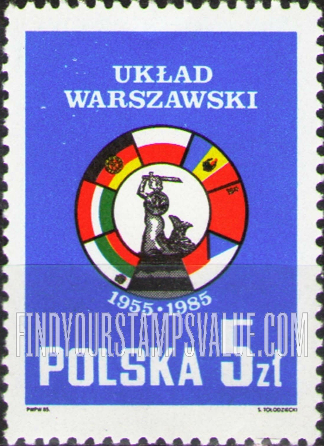 Warsaw Treaty Organization, 30th Anniversary: Emblem, member flags 5z ...